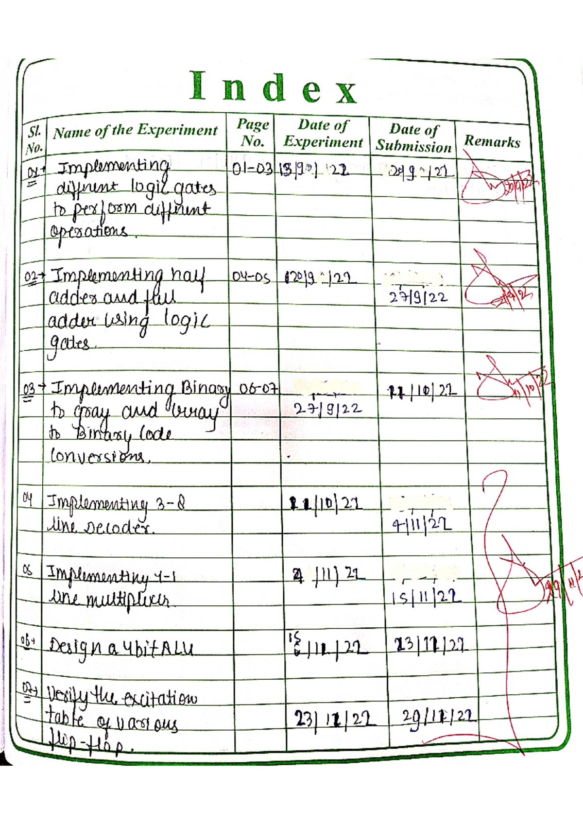 COA practical file - Coa - Index Sl. Name of the Experiment Page Date ...