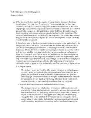 Task 4 - Shannon Bullard Task 4 A. Analyze a learning intervention support appropriate for Tier ...
