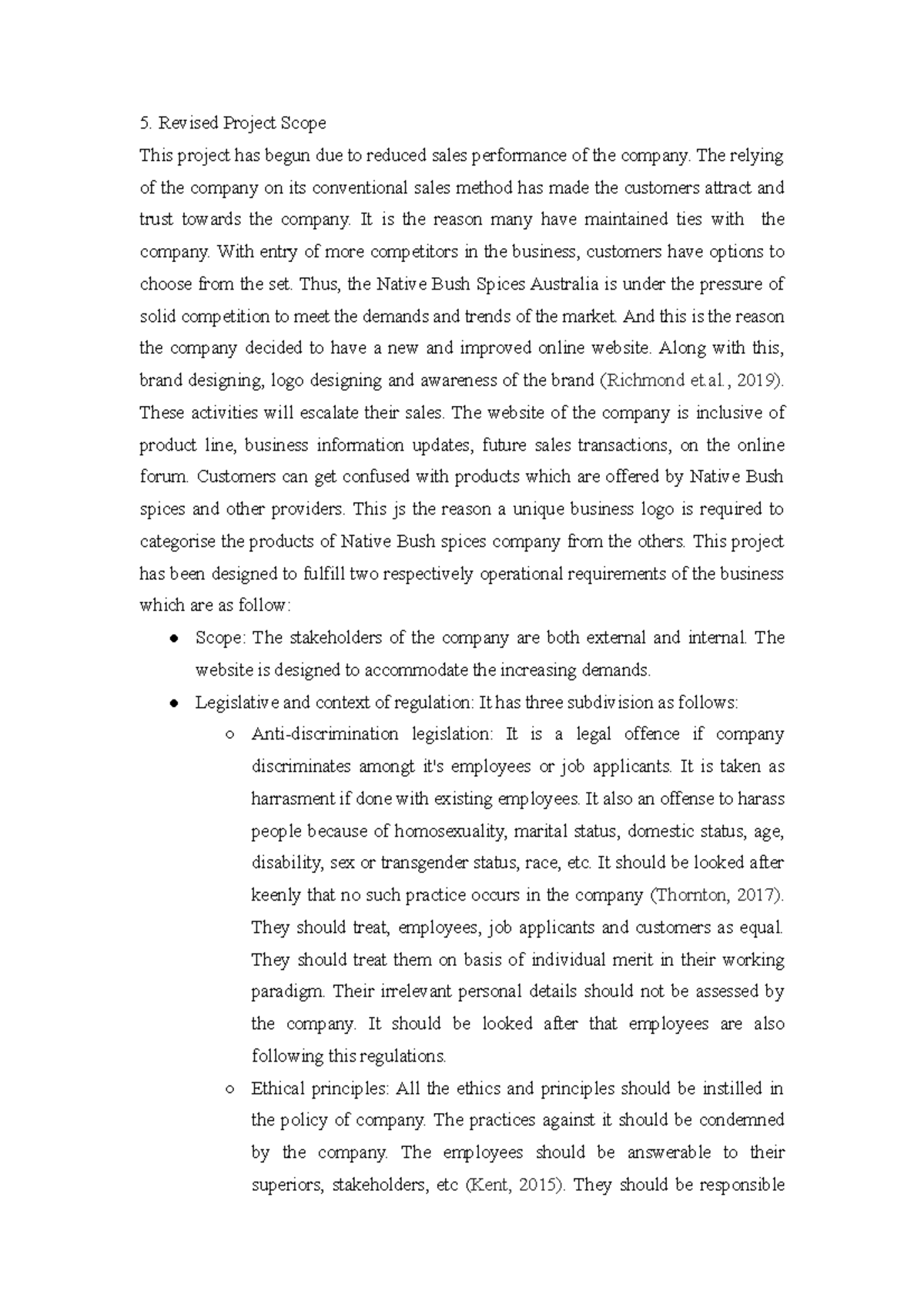 Revised project scope document - Revised Project Scope This project has ...