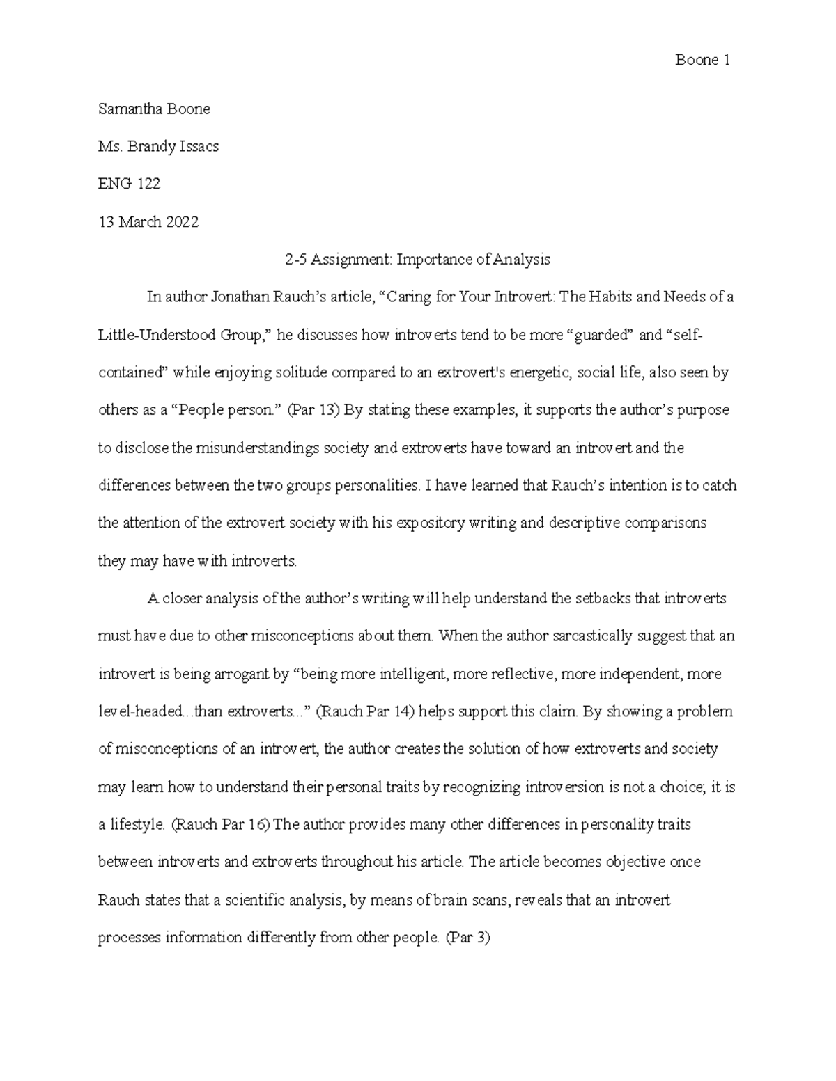 2 5 Assignment Importance Of Analysis Boone 1 Samantha Boone Ms 2-5-assignment-importance-of-analysis-boone-1-samantha-boone-ms