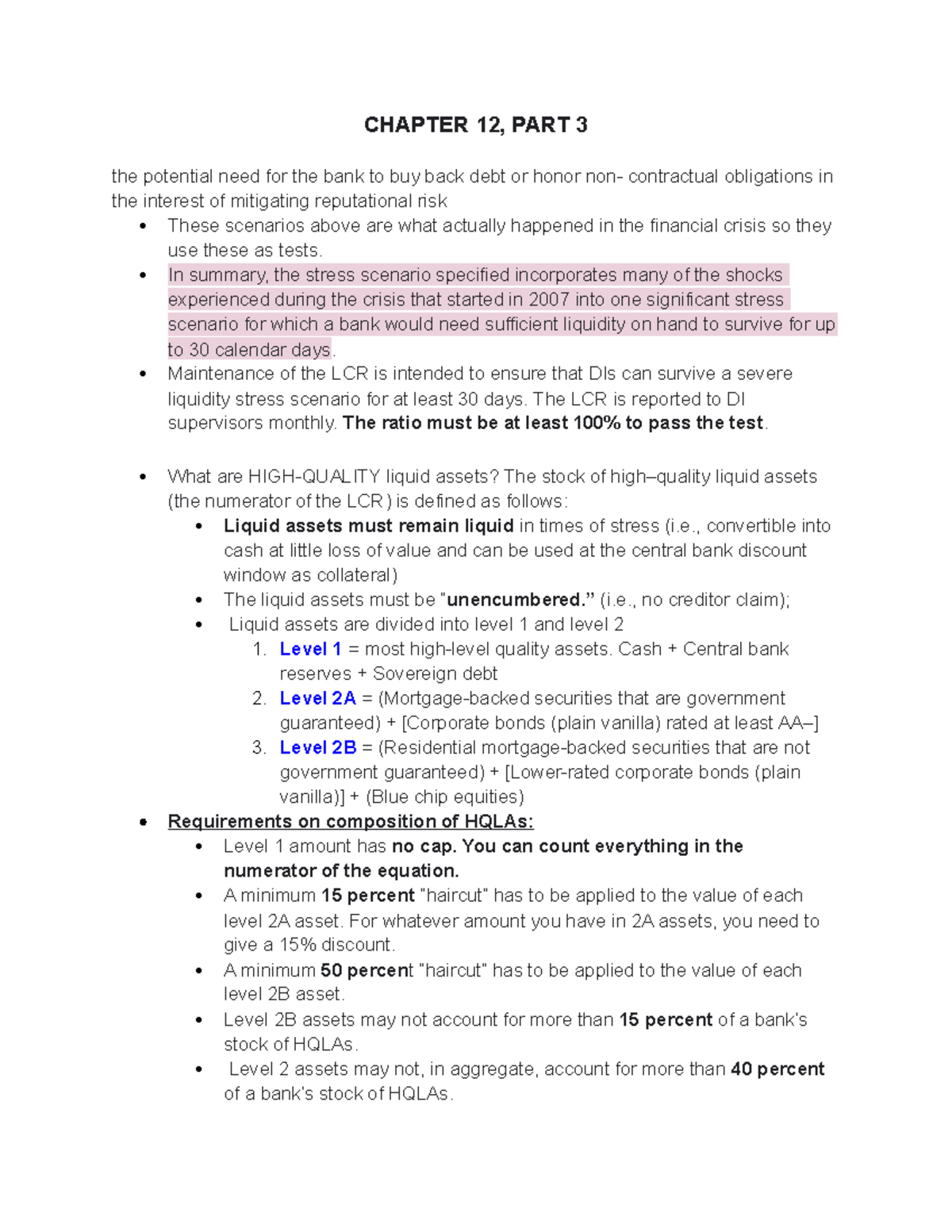 Fina 481- Chapter 12, part 3 - CHAPTER 12, PART 3 the potential need for the bank to buy back ...