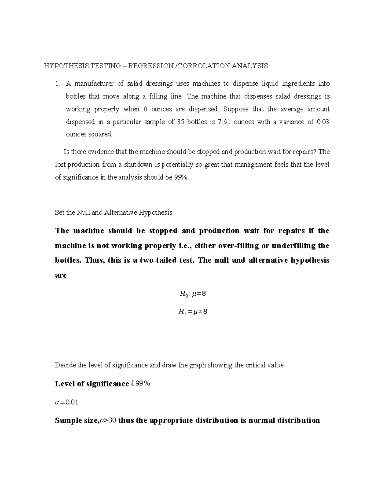 Hypothesis Testing – Regression Corrolation Analysis - HYPOTHESIS ...