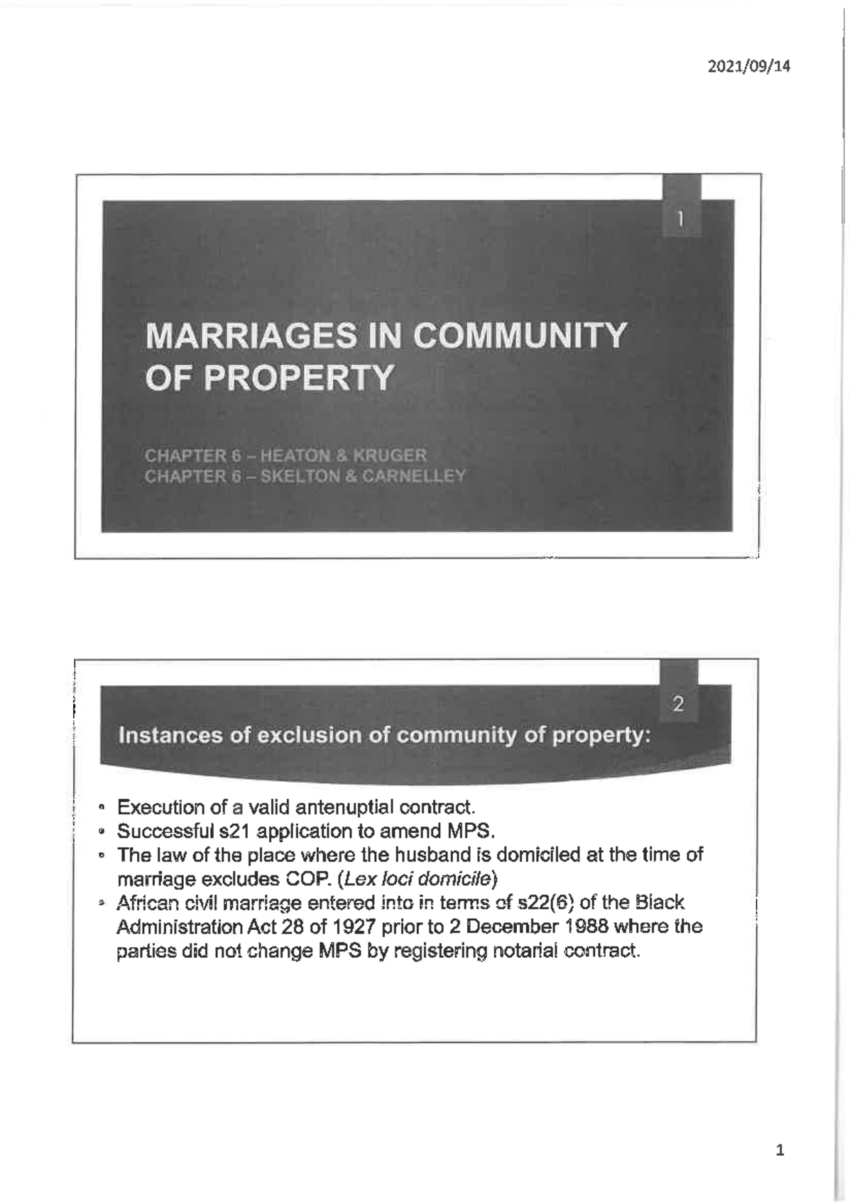 Marriages in Community of Property and Management of the Joint Estate ...