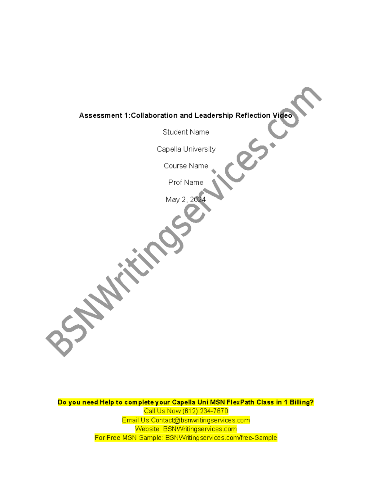 Nurs fpx 4010 assessment 1 collaboration and leadership reflection ...