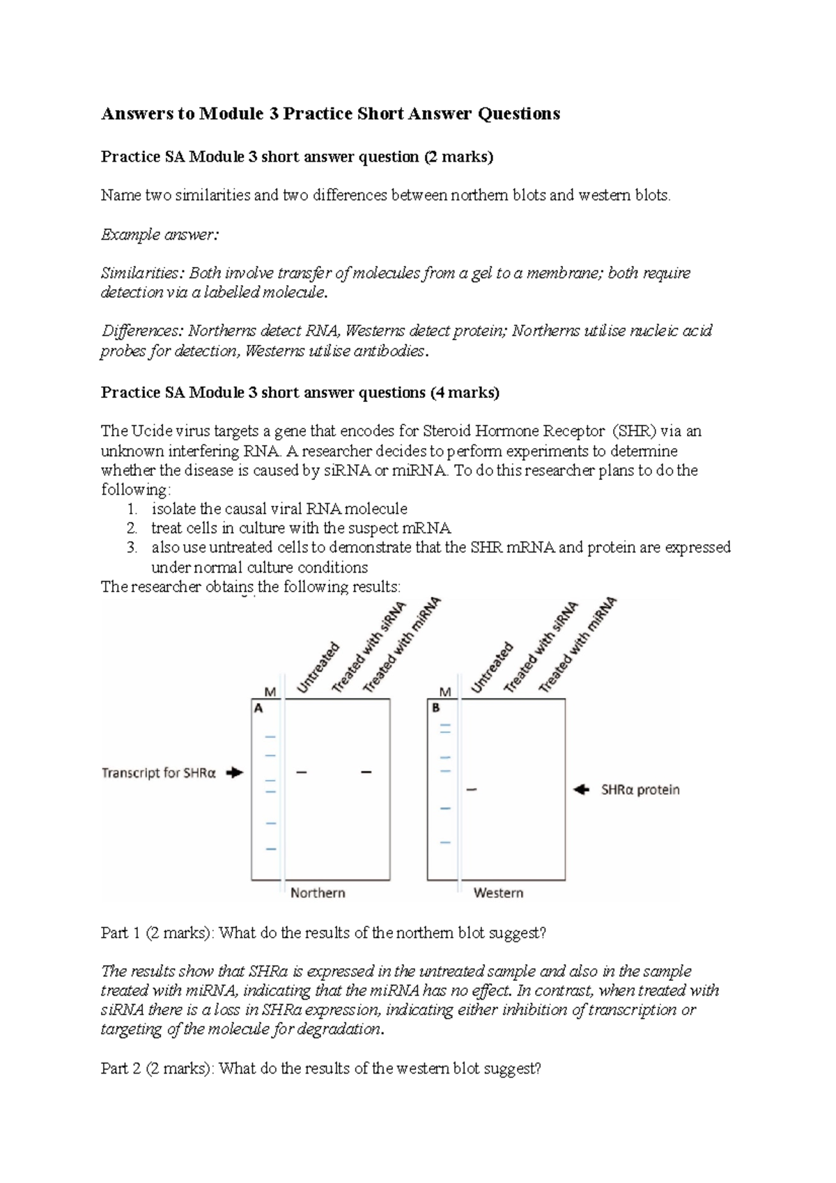 Answers to Module 3 Practice Short Answer Questions - Answers to Module ...