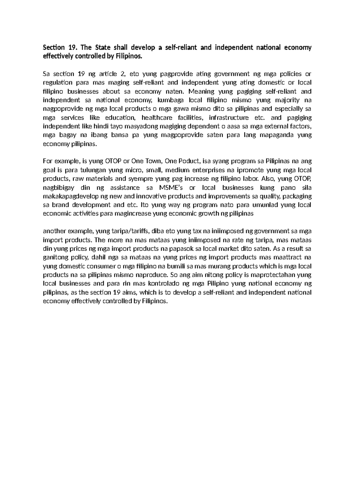 Section 19 - consti - Section 19. The State shall develop a self ...