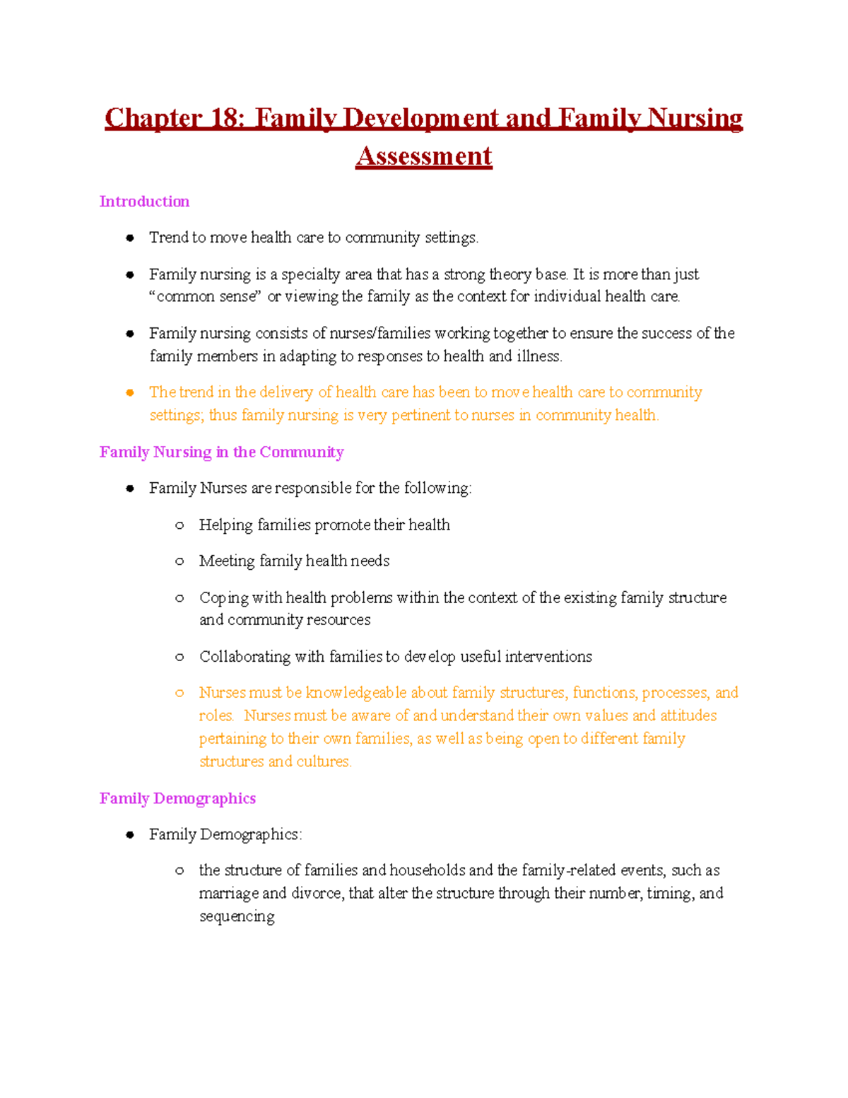 Chapter 18 Family Development and Family Nursing Assessment - Chapter ...
