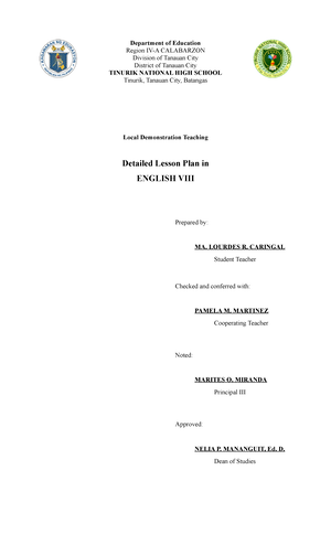 Lesson PLAN Grade IV Reality AND Fantasy - LESSON PLAN GRADE IV ...