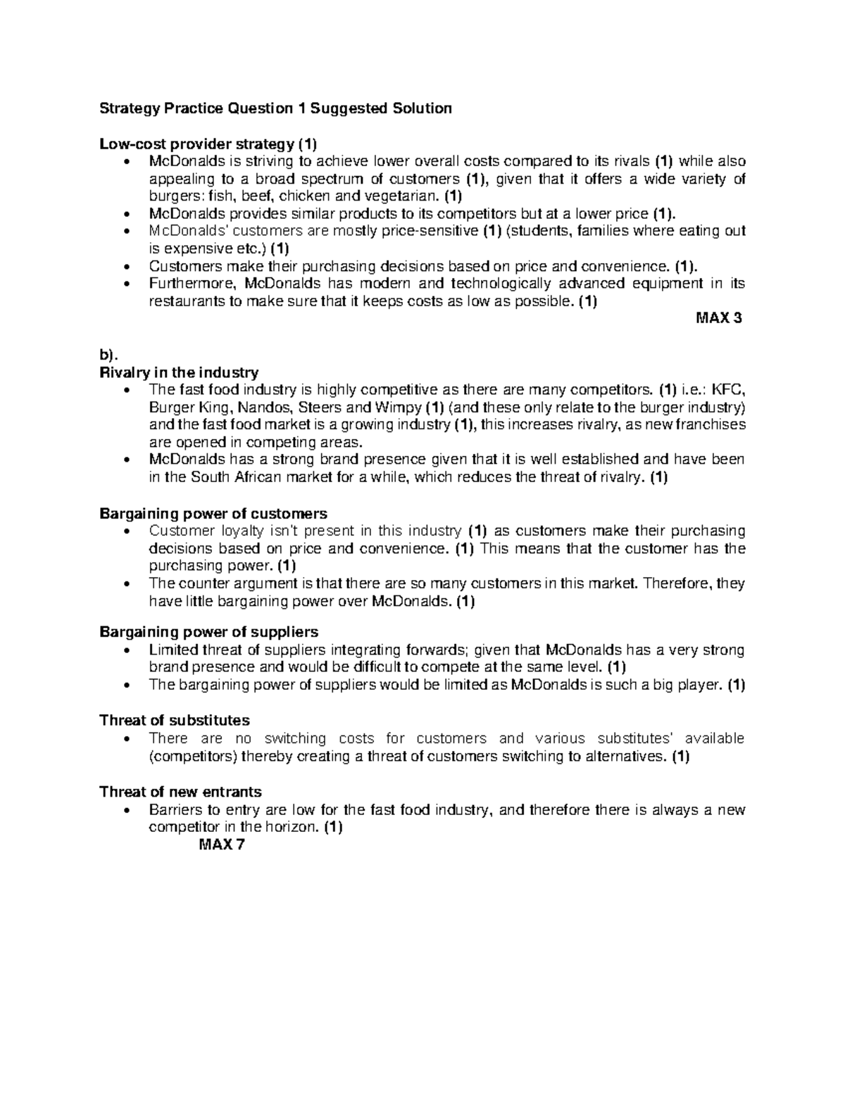 Strategy Practice Question 1 Suggested Solution - Strategy Practice ...