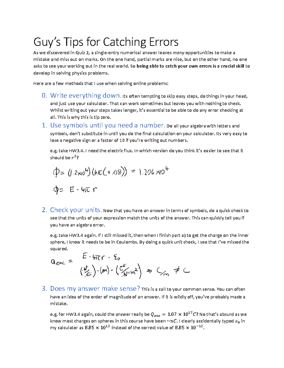 Guys Error Catching Tips - Guy’s Tips for Catching Errors As we ...