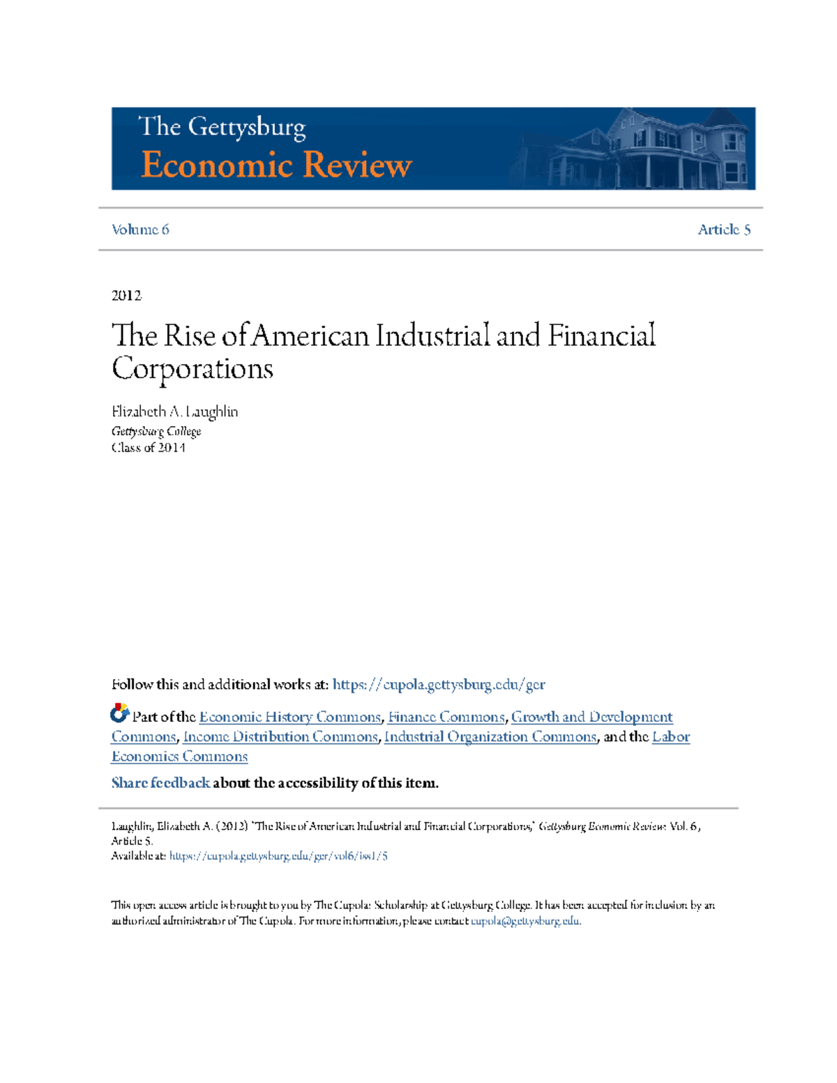 The Rise of American Industrial and Financial Corporations - Volume 6 ...