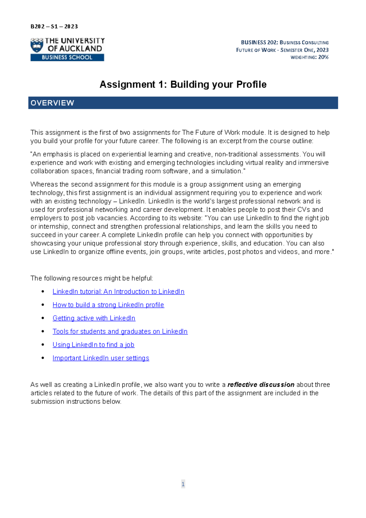 B 202 The Future Of Work Assignment 1 v2-S1-202 3 - BUSINESS 202 ...