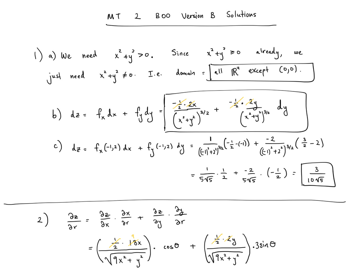 MT 2 B00 Solutions (Version B) - MATH 10C - Studocu