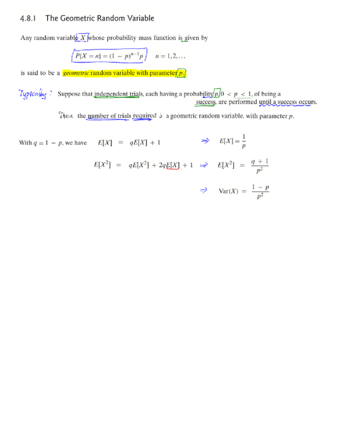 Lsn09 - lsn 09 lecture notes for ref - 4.8 The Geometric Random ...