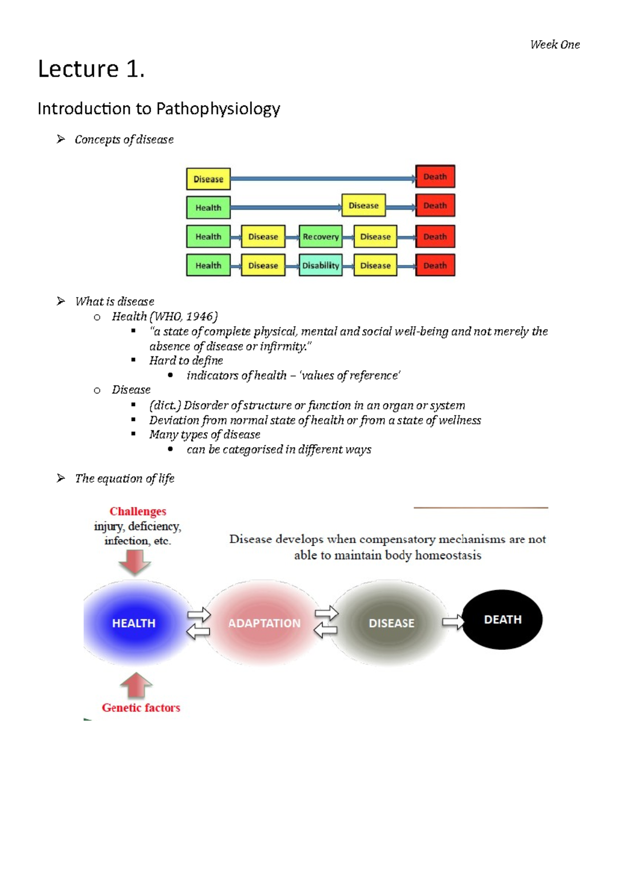 HUBS2505 Lecture 1 - Summary Notes - Week One Lecture 1. Introduction ...
