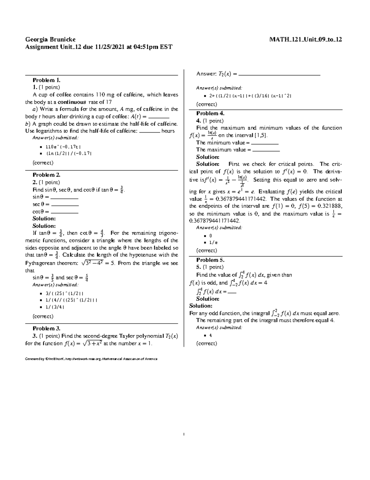 MATH 121 Unit 09 to 12 - Georgia Brunicke MATH 121 Unit 09 to 12 ...