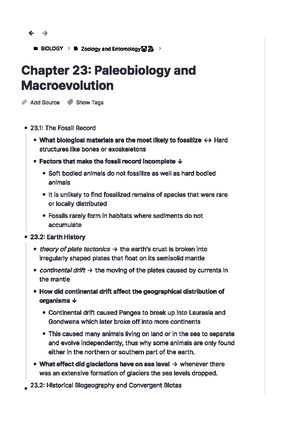 Zoology Chapter 22 Speciation Notes - BLGY1663 - Studocu