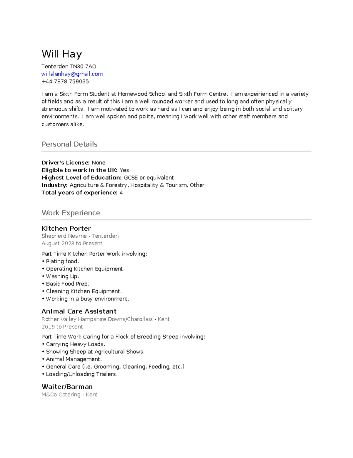 Will-Hay - Will Hay Tenterden TN30 7AQ willalanhay@gmail +44 7878 ...