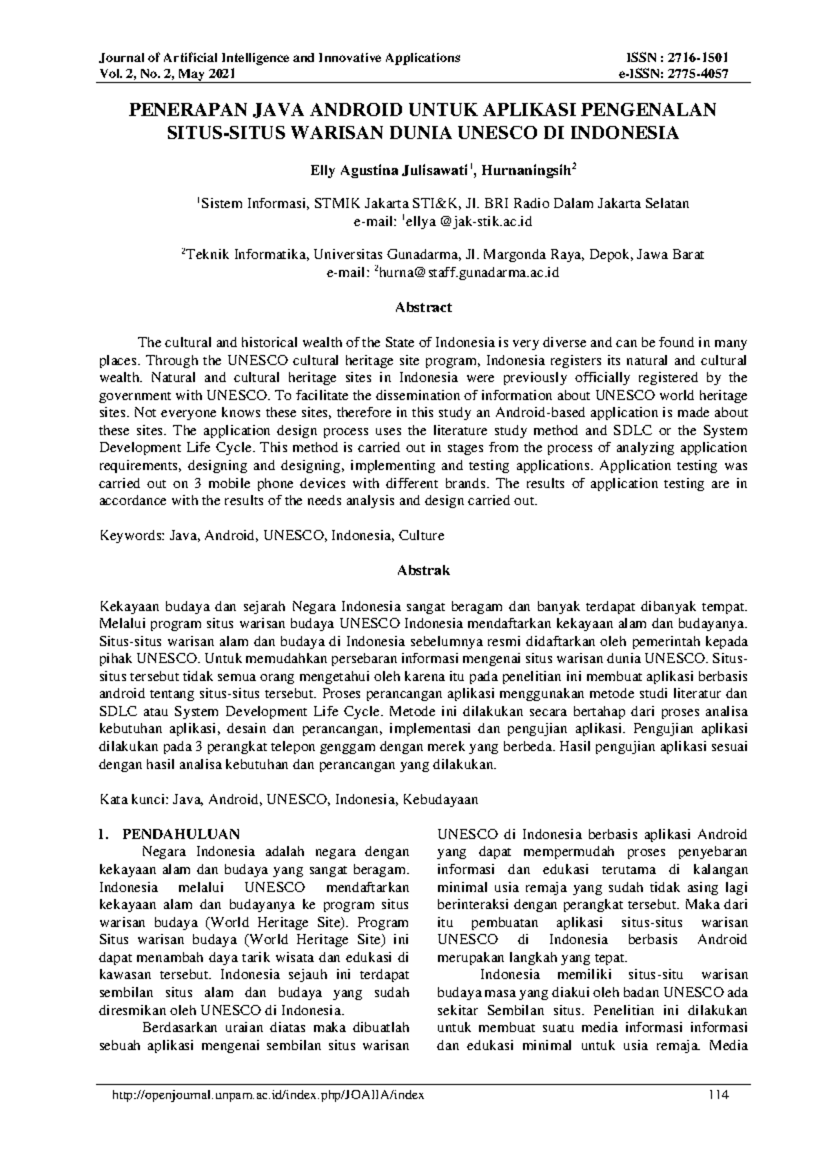 Jurnal Publikasi-Hurnaningsih - Vol. 2, No. 2, May 2021 e-ISSN: 2775 ...