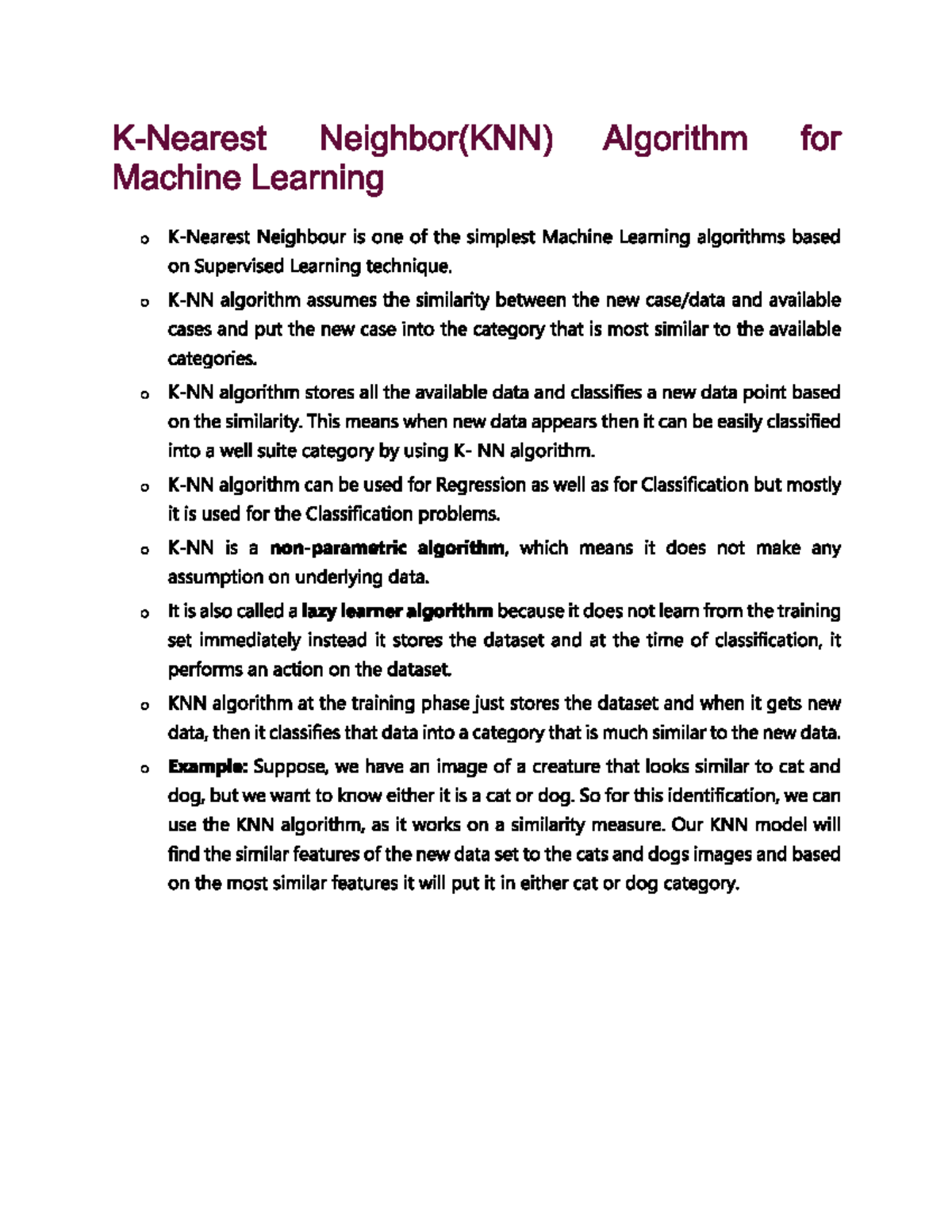 18cse358t knn - knn - Neighbor(KNN) Algorithm for Machine Learning ...