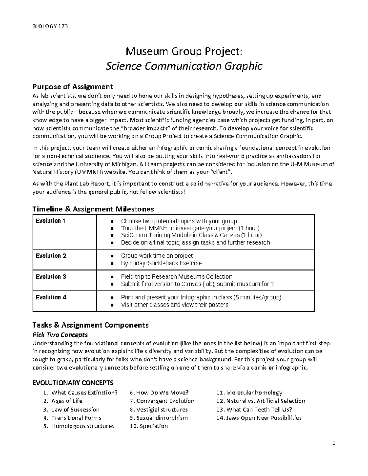 Museum Group Project Instructions - Museum Group Project: Science ...