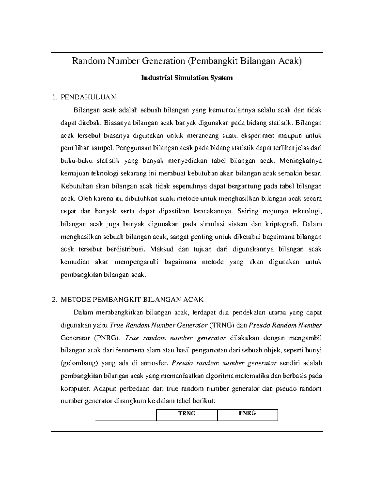 Industrial Simulation System Assignment 1 - Random Number Generation (Pembangkit Bilangan Acak ...