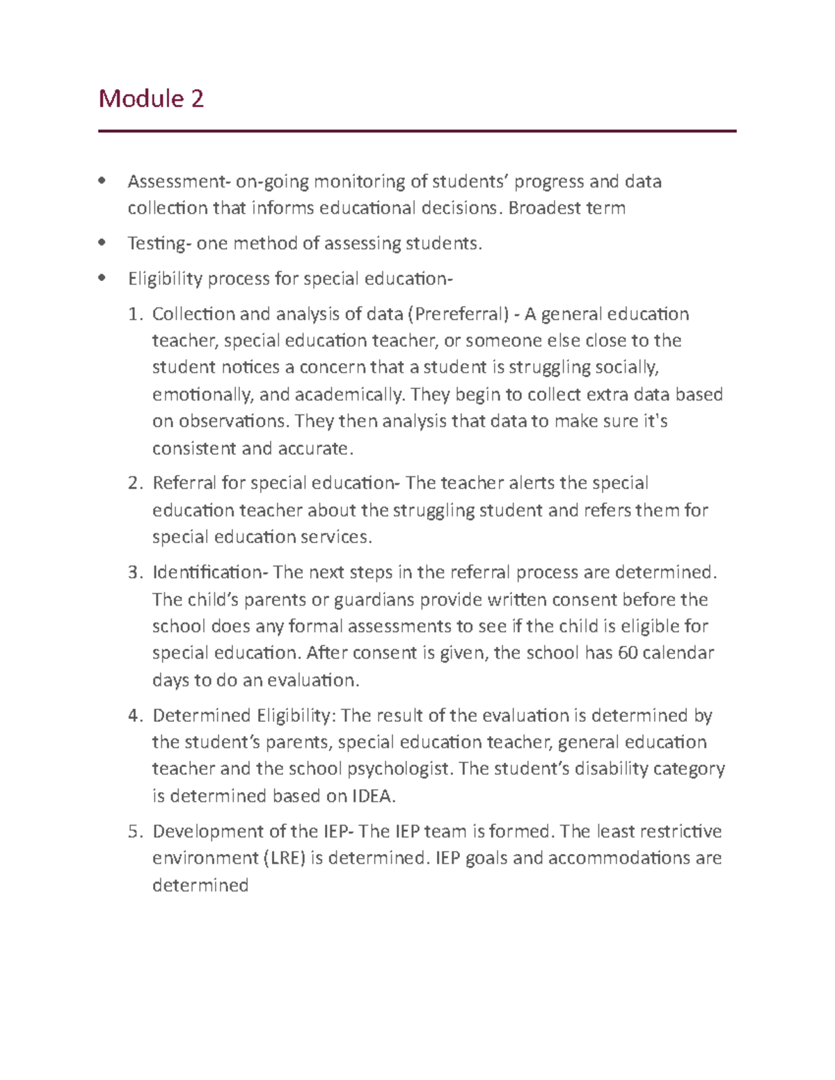 D003 notes - Module 2 Assessment- on-going monitoring of students ...