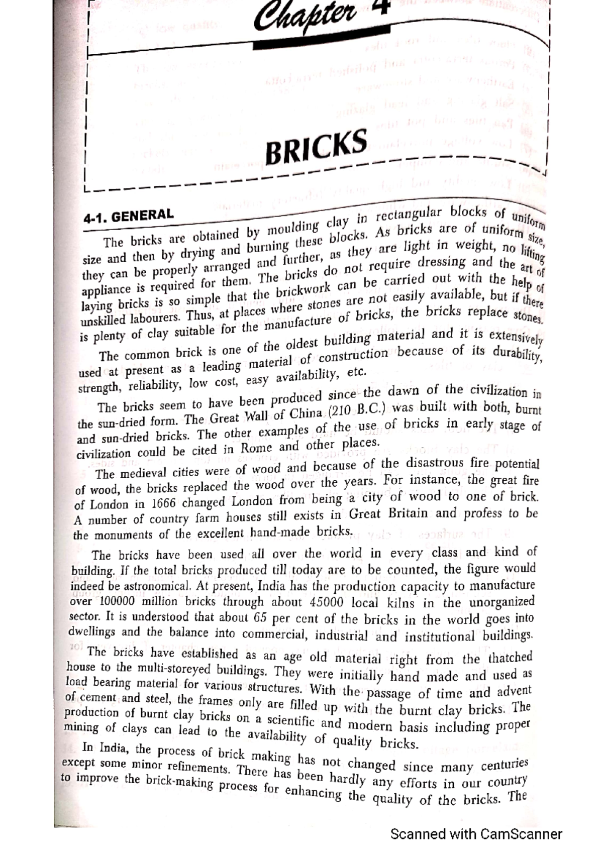 01 01 Bricks - Summary - Civil Engineering Materials - Studocu