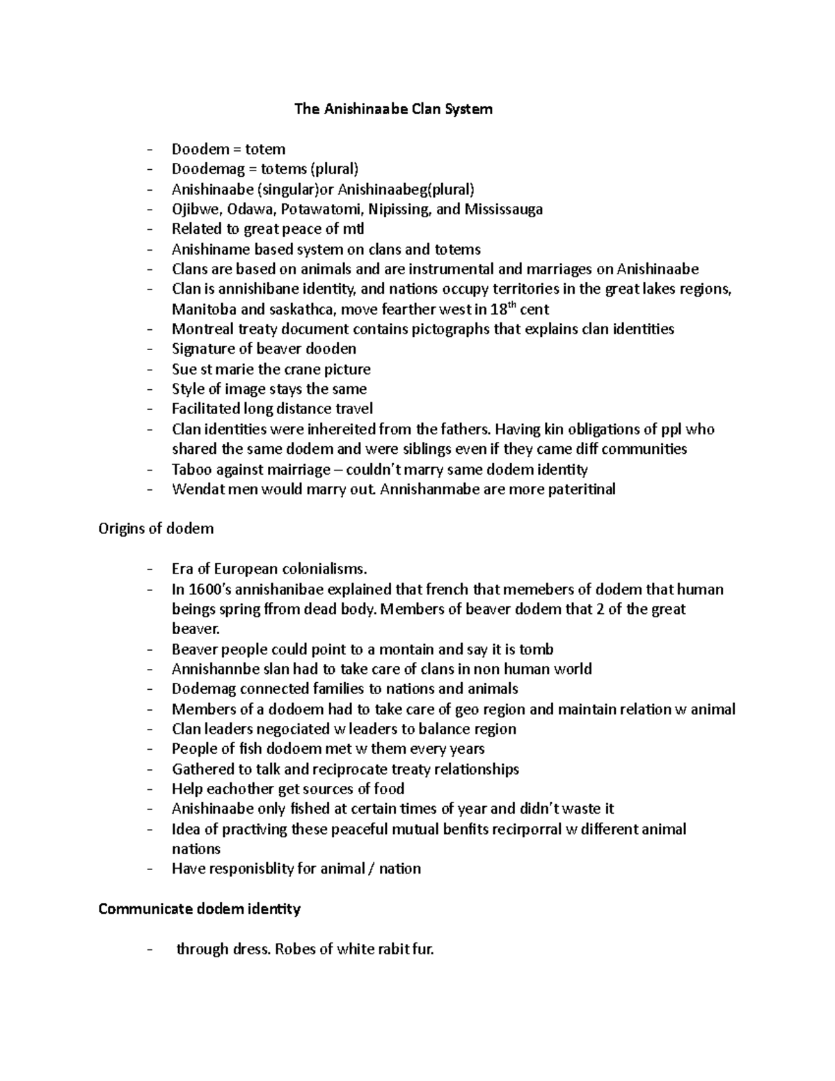 The Anishinaabe Clan System - The Anishinaabe Clan System Doodem ...