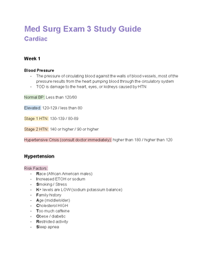 Med surge 2 exam 3 - study notes - Med Surge 2 Exam 3 Electrocardiogram ...