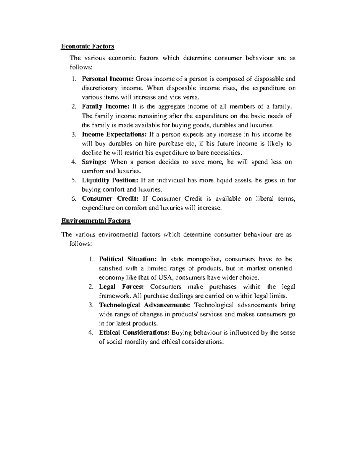Economic Factors and Environmental Factors - Economic Factors The ...