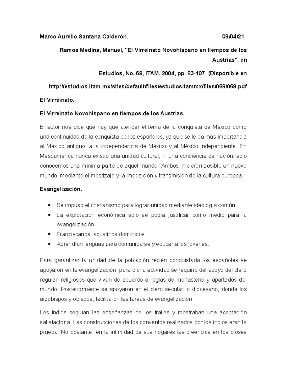 El Virreinato Novohispano en tiempos de los Austrias - Marco Aurelio Santana Calderón. 09/04 ...