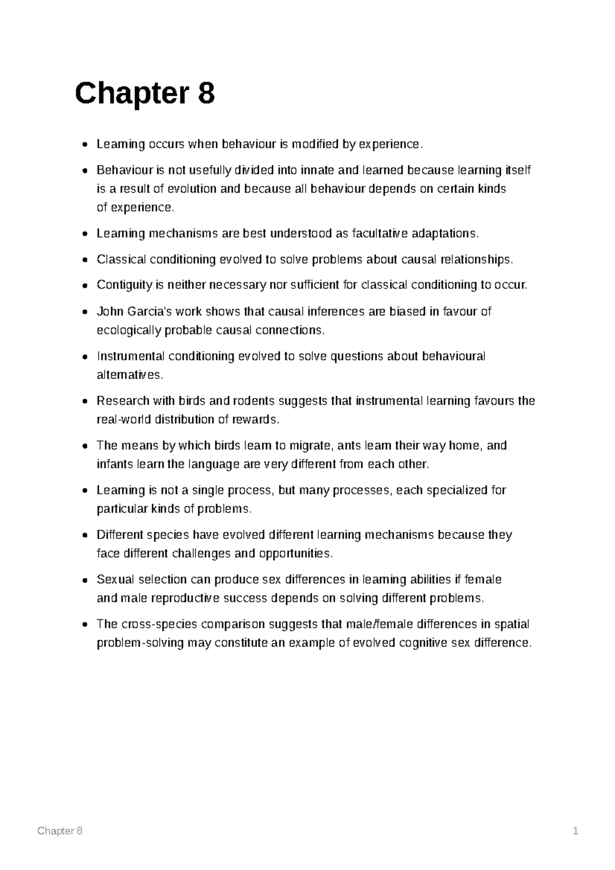 Chapter 8 Summary - Chapter 8 1 Chapter 8 Learning occurs when ...