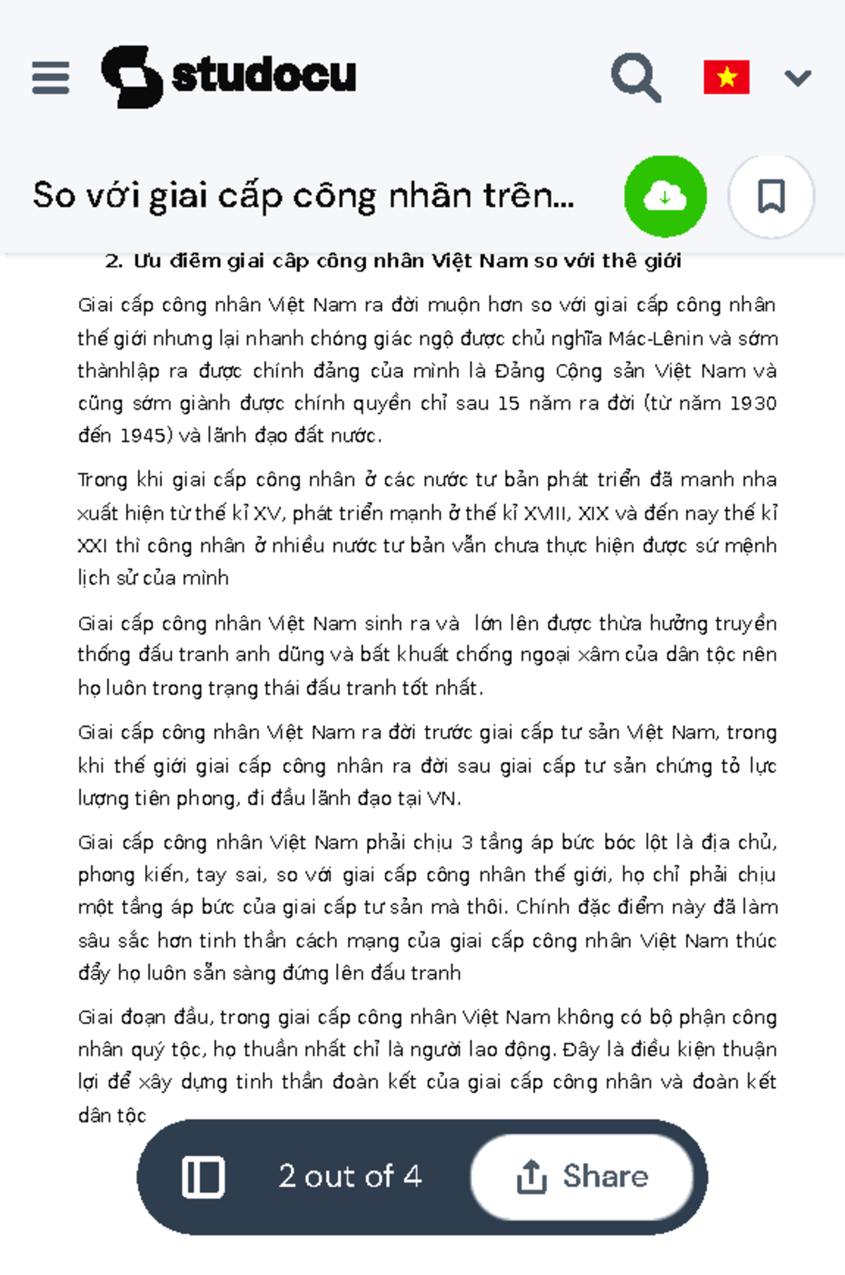 So với giai cấp công nhân trên thế giới, giai cấp công nhân Việt Nam có ...