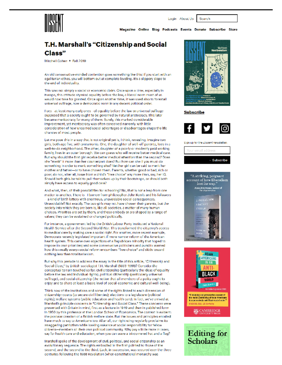 Article t h marshalls citizenship and social class - Studocu