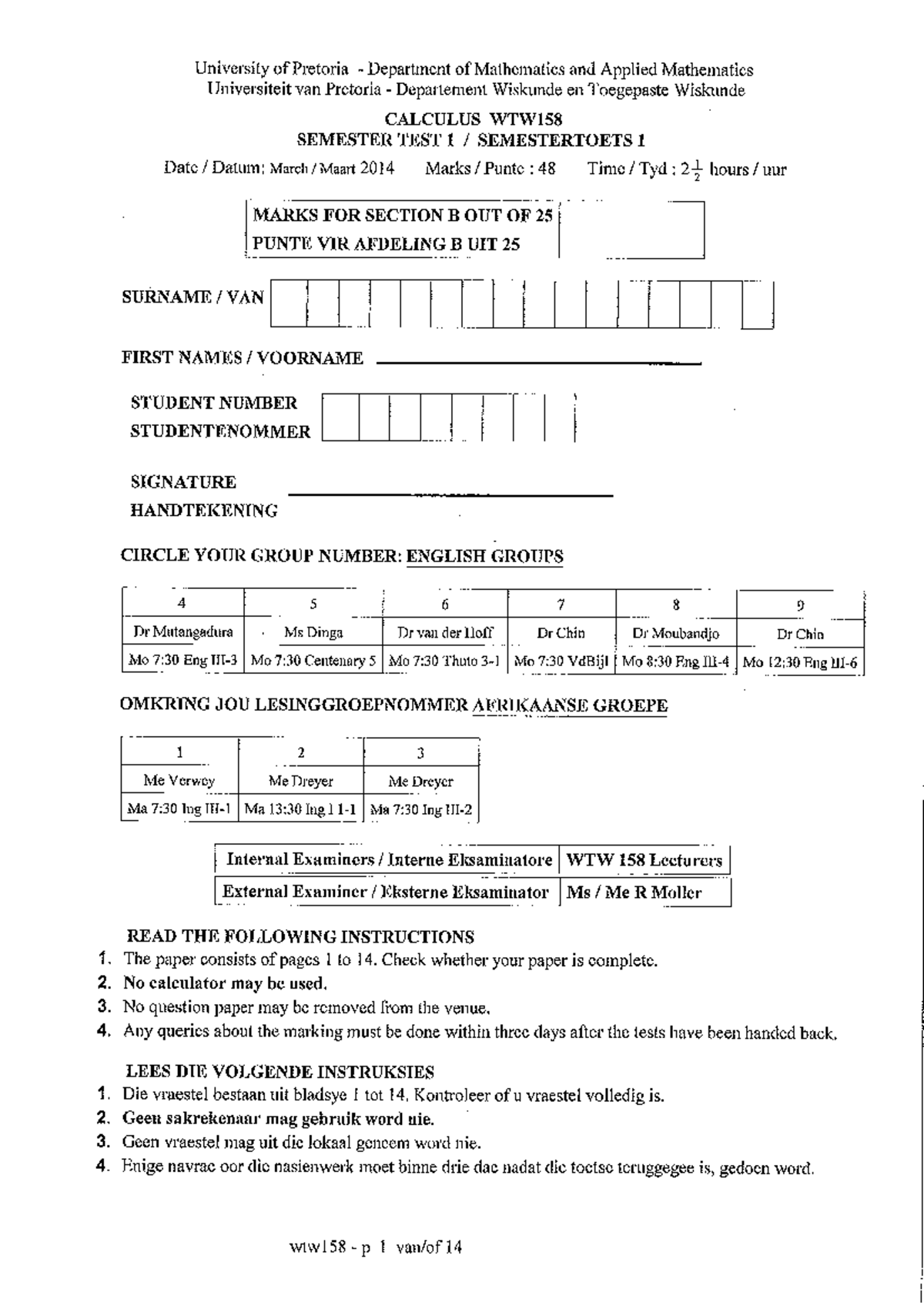 WTW158 ST1 2014 - WTW 158 - Studocu