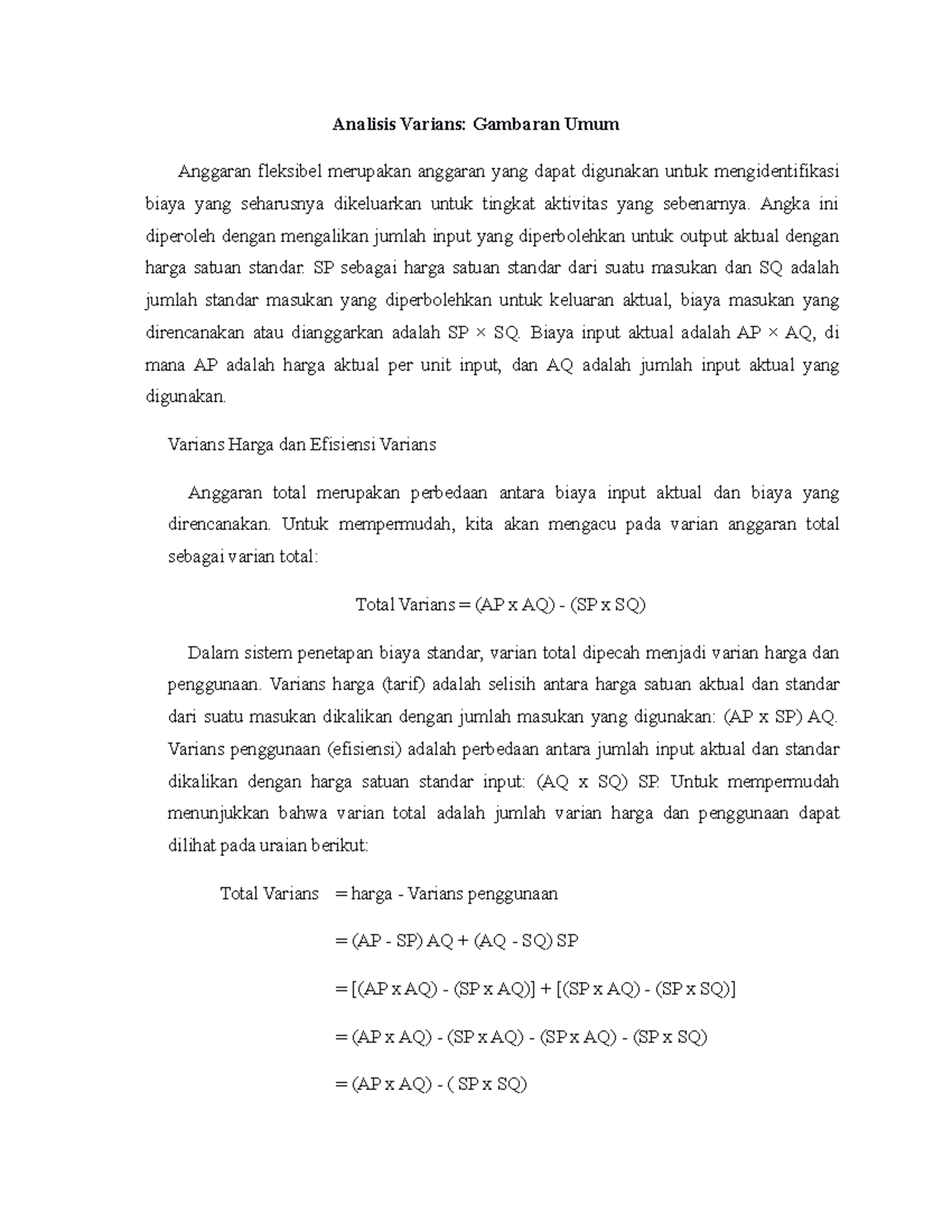 Analisis Varians - Gambaran Umum - Analisis Varians: Gambaran Umum ...