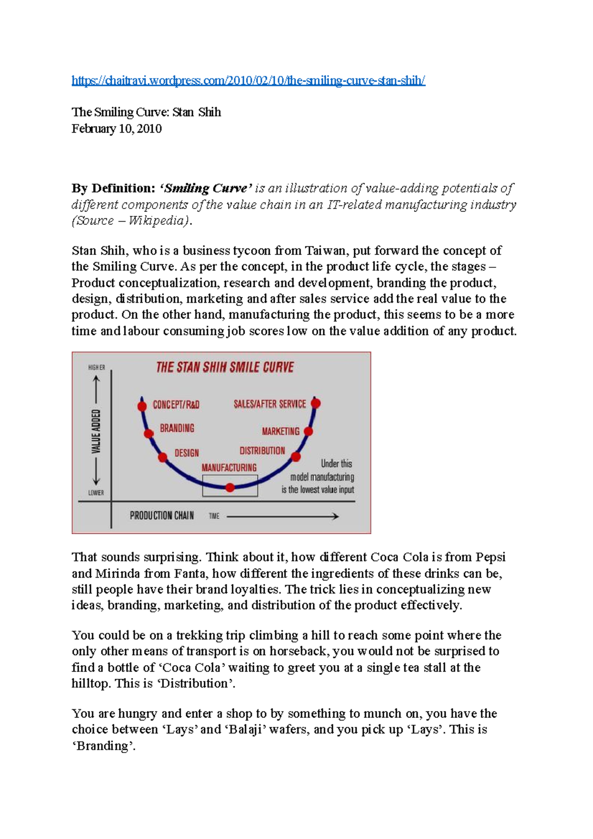 Week 3 - Smiling Curve - an illustration of value-adding potentials of ...