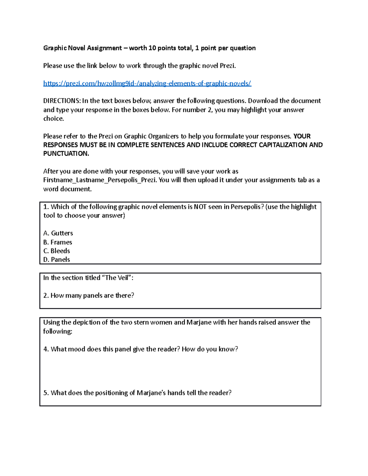 Graphic Novel Assignment - prezi/hwzollmg9id-/analyzing-elements-of ...