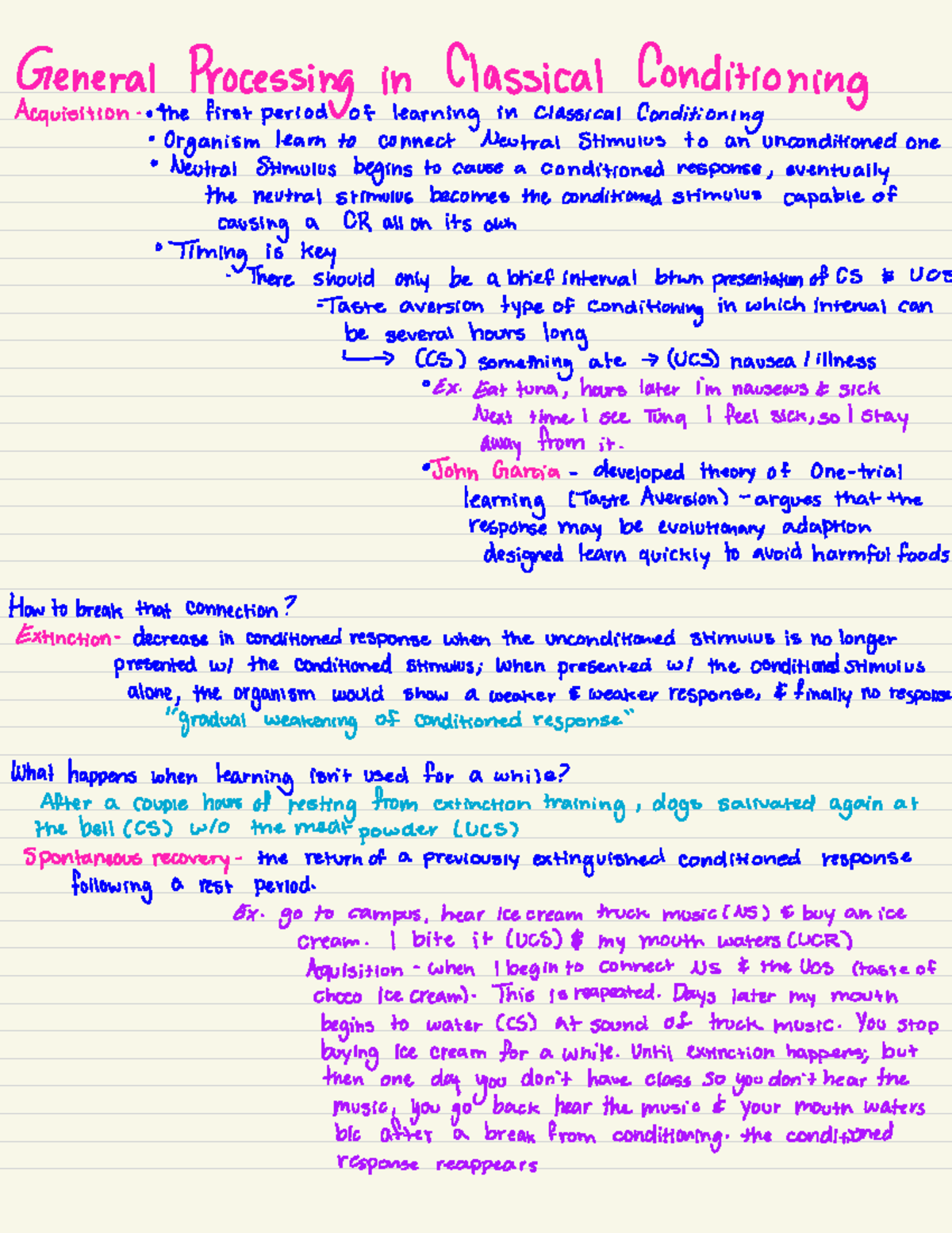 Classical Conditioning - General Processing ####### in Classical ...