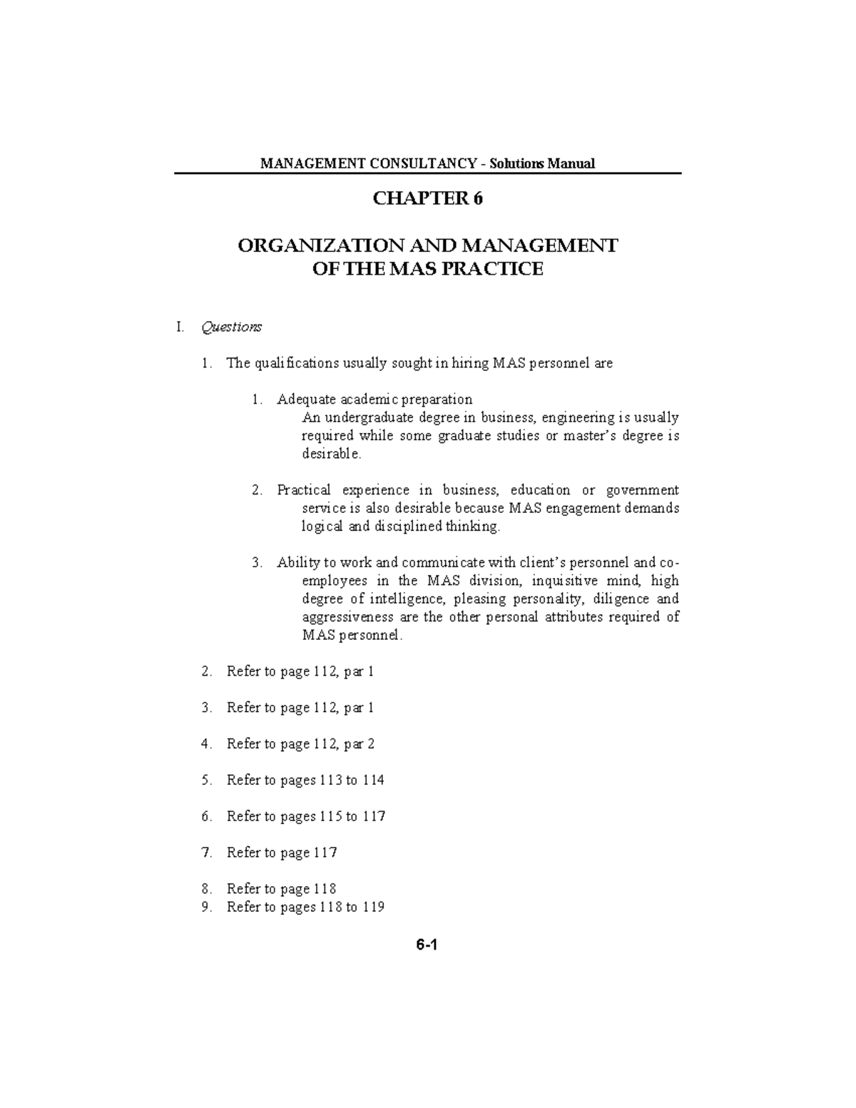 Chapter 06 - Answer - Mngt Consultancy - MANAGEMENT CONSULTANCY ...