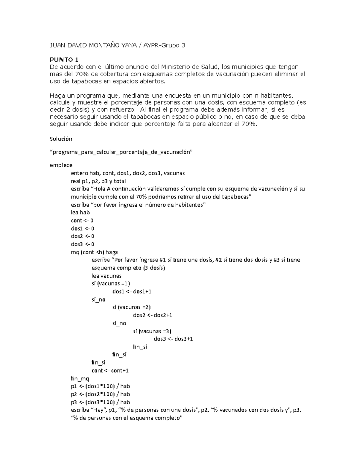 Tarea 2Rep - taller aypr - JUAN DAVID MONTAÑO YAYA / AYPR-Grupo 3 PUNTO ...
