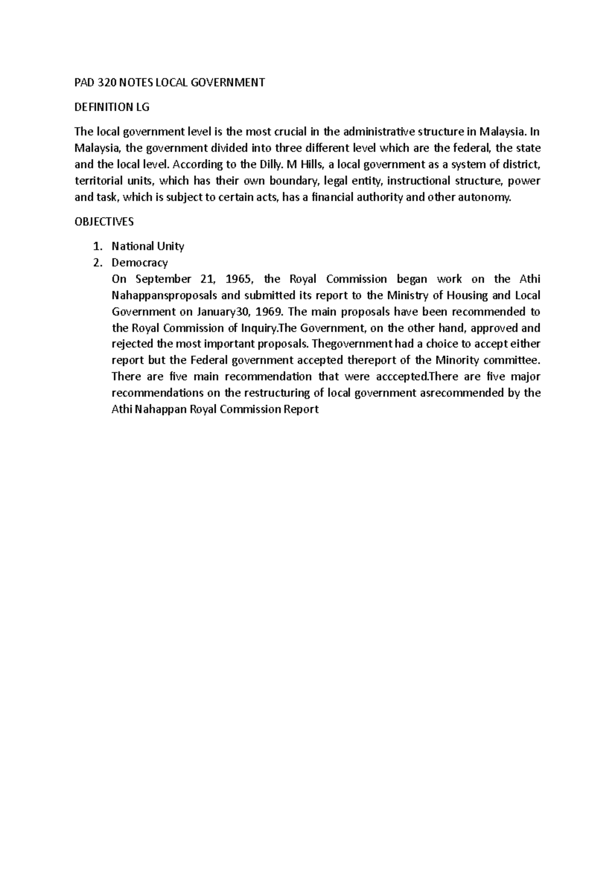 PAD 320 Notes Local Government - PAD 320 NOTES LOCAL GOVERNMENT ...