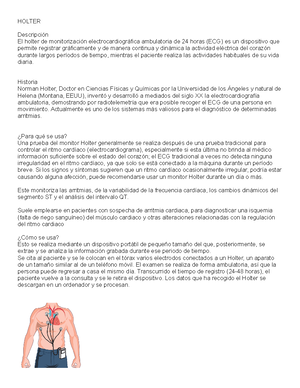 Holter DE Ritmo Cardiaco - HOLTER DE RITMO CARDIACO Dra. Inés Barquin ...