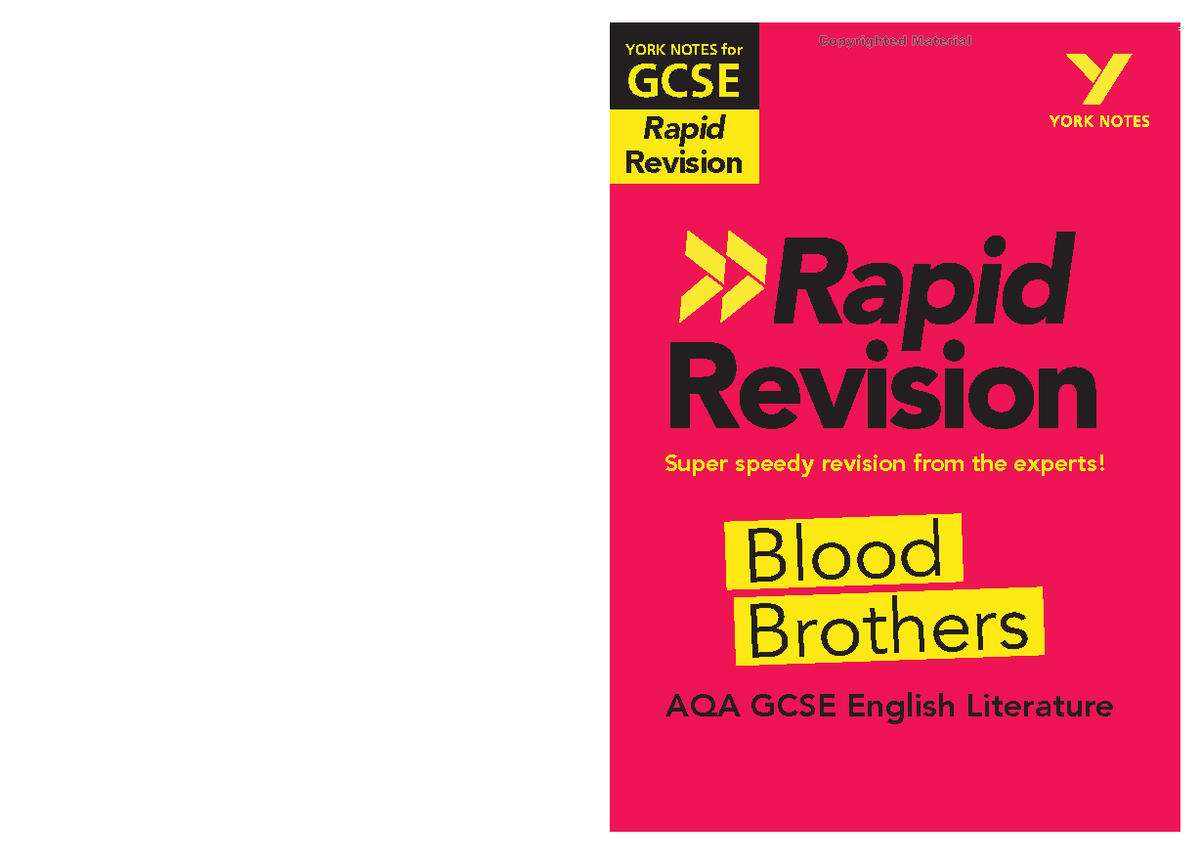Gcse rapid revision blood brothers - Super speedy revision from the ...