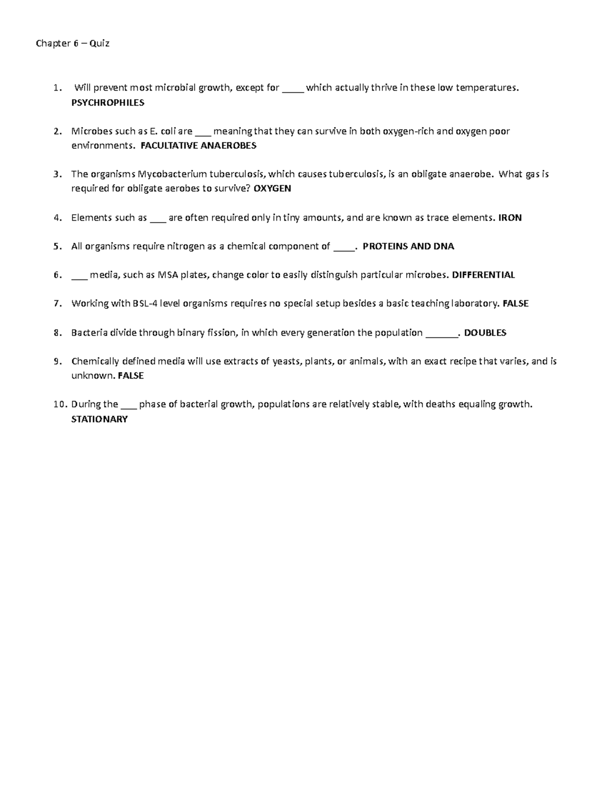 Chapter 6 Quiz - Answers - Chapter 6 – Quiz 1. Will prevent most ...