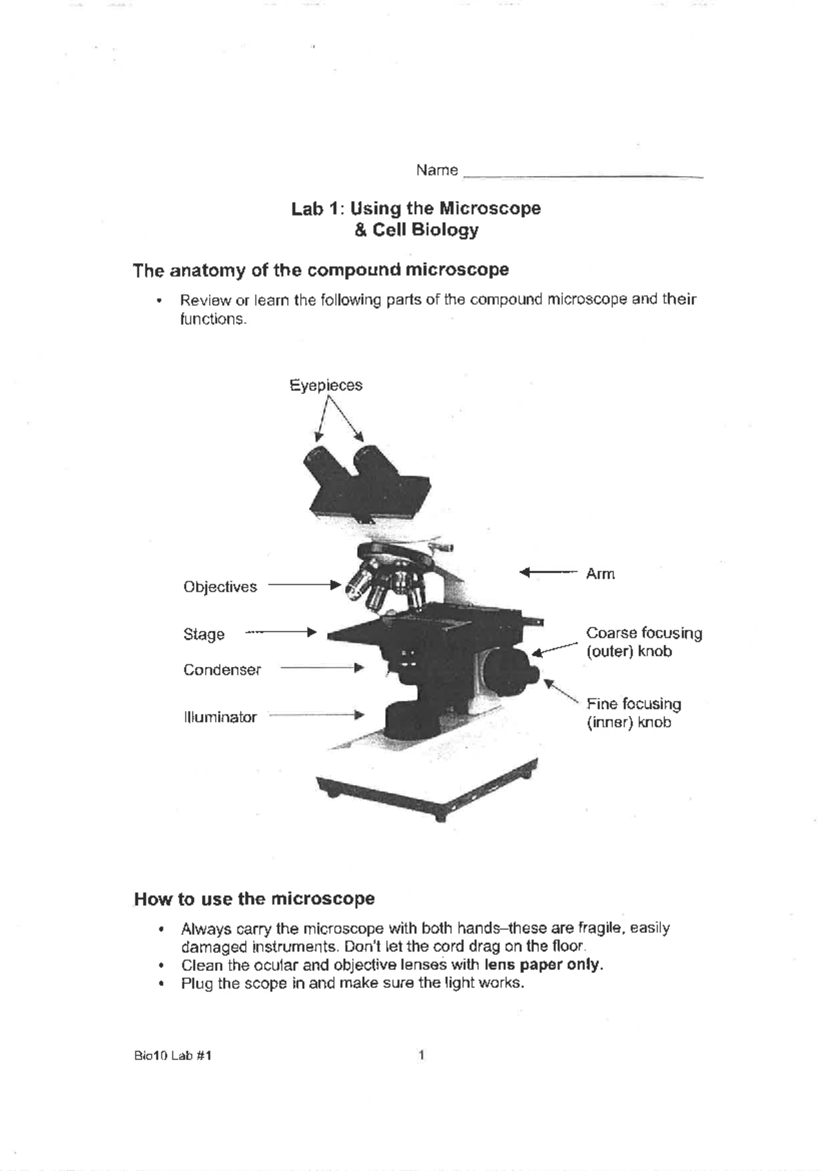 Microscope parts - notes - micrology - Studocu