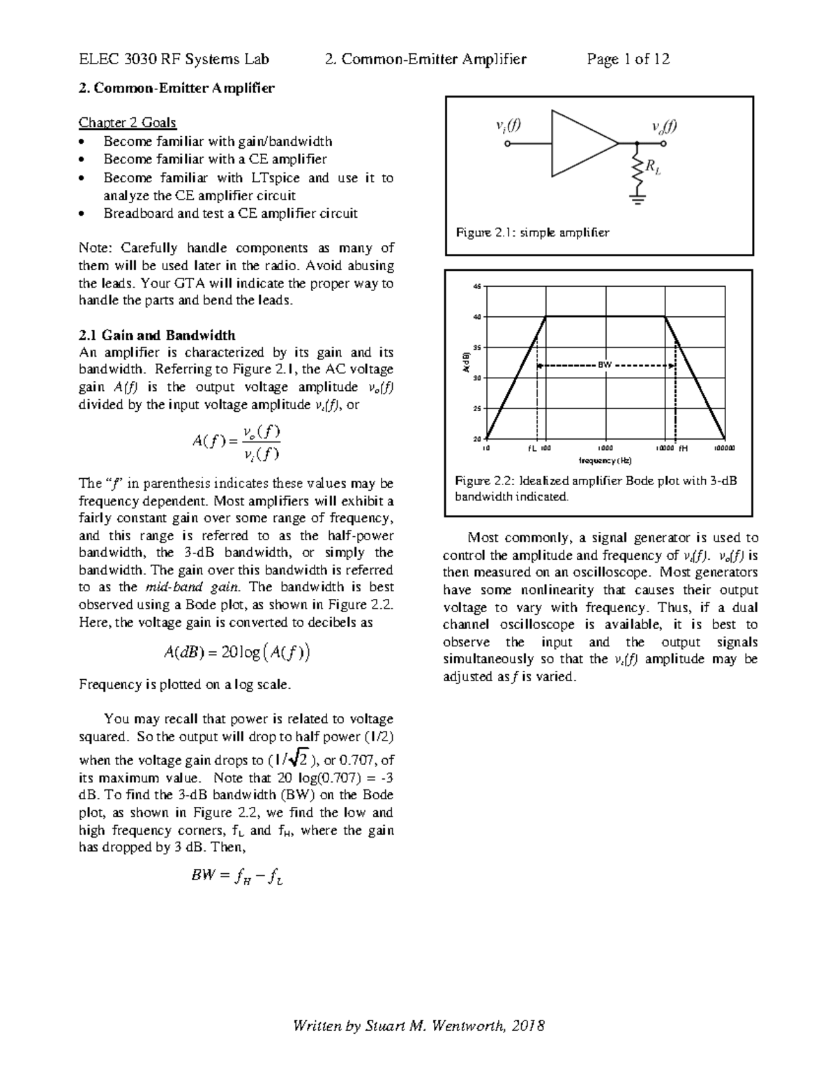 2.0 Common Emitter Amplifier V4 - Common-Emitter Amplifier Chapter 2 ...