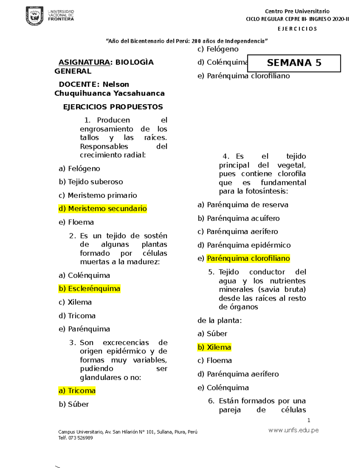 Pràctica DE Semana - Resolución de ejercicios - “Año del Bicentenario ...