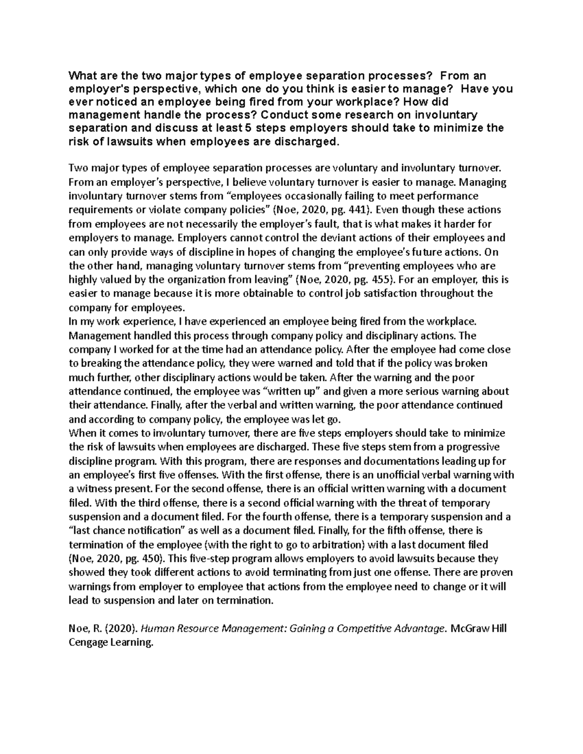 Human Resource Management Discussion 5 - What are the two major types ...